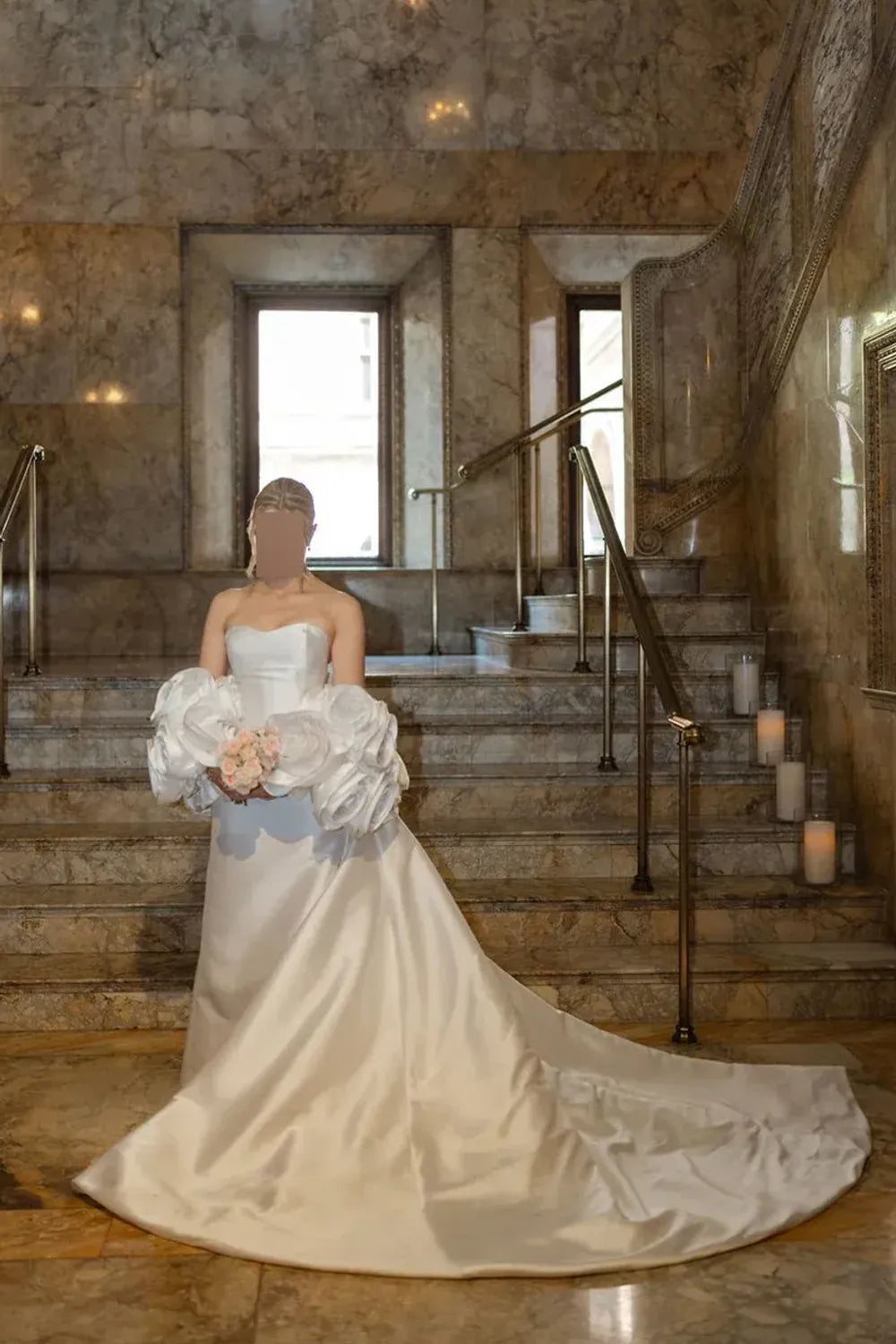Used Nicole and Felicia NF038 with Cape Wedding Dress