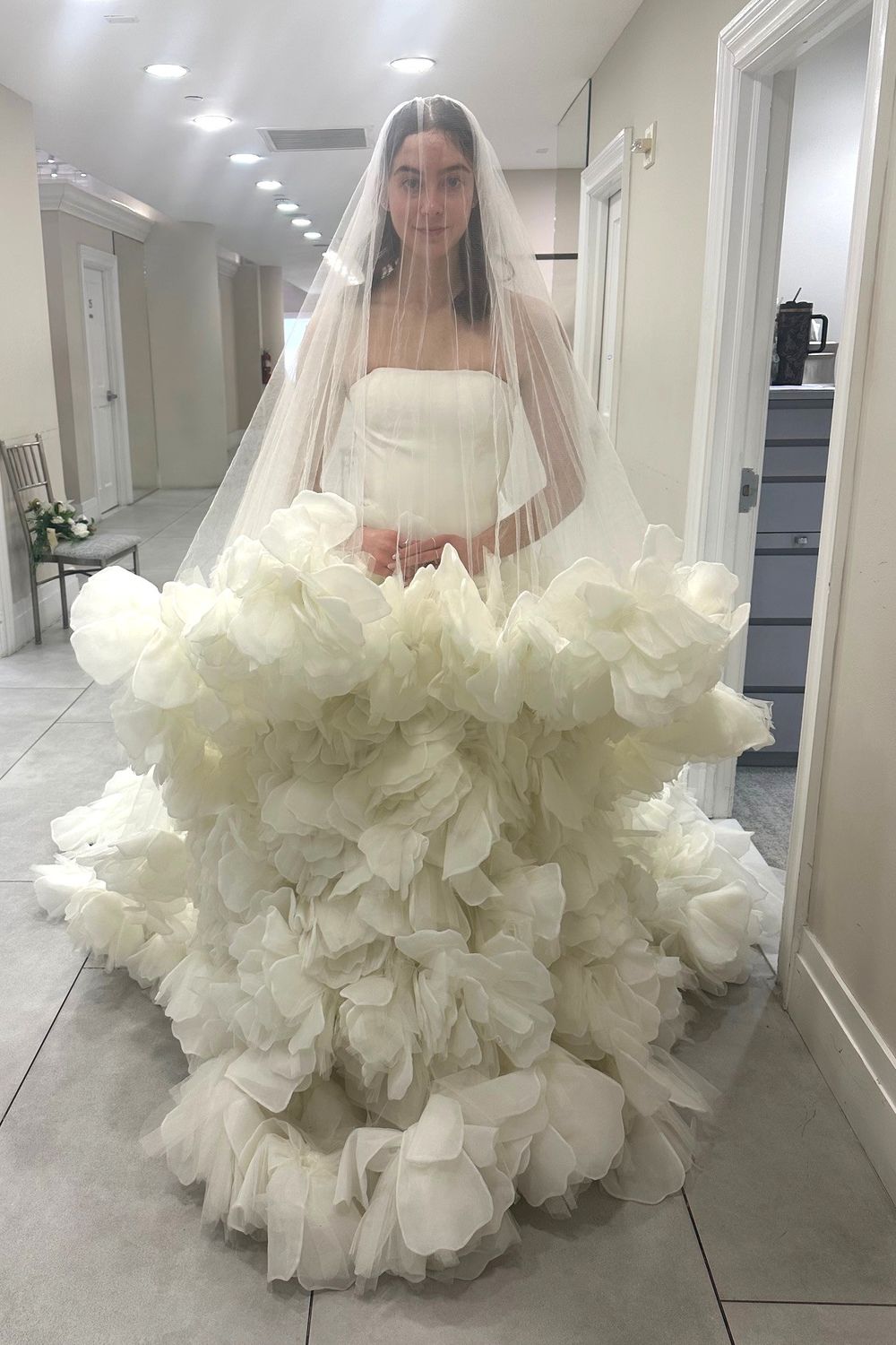 Used Nicole and Felicia NF047 with Veil Wedding Dress